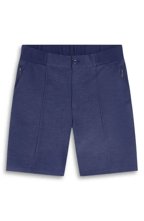 Bugatchi Soft Touch Knit Pintuck Shorts - Navy