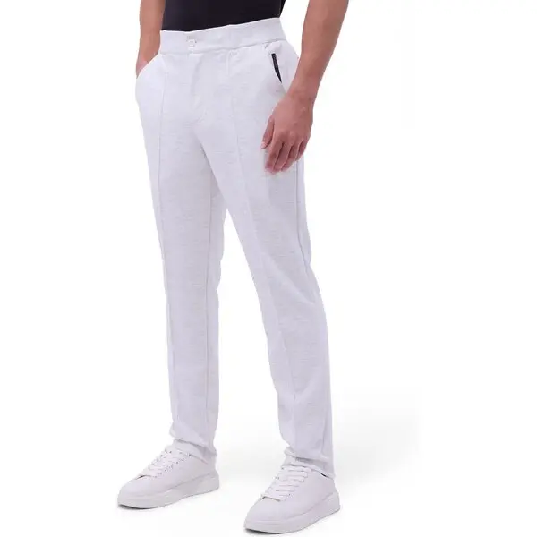 Bugatchi Soft Touch Knit Pintuck Pants - Chalk