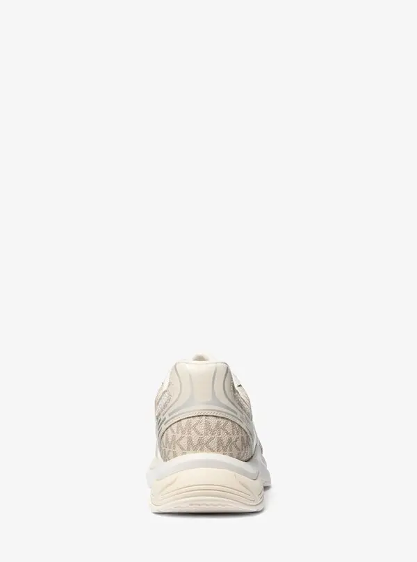 Michael Kors Leo Mixed-media Trainer In Size By