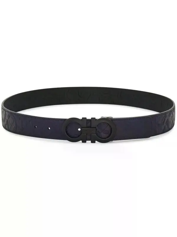 FERRAGAMO Reversible Gancini Belt - Blue