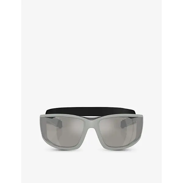 Prada Psa04s Rectangle-frame Sunglasses - Grey