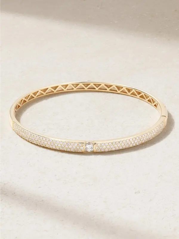 PERSEE Zeus 18-karat Gold Diamond Bangle - Silver