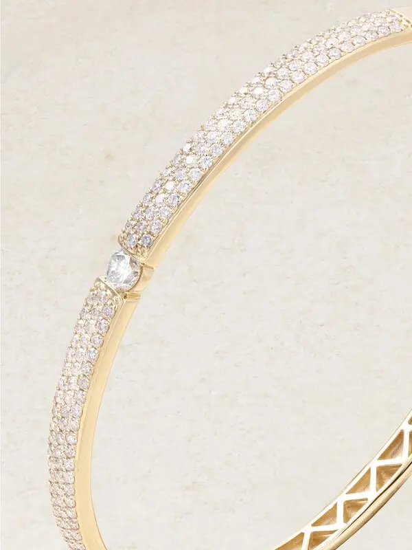PERSEE Zeus 18-karat Gold Diamond Bangle - Silver