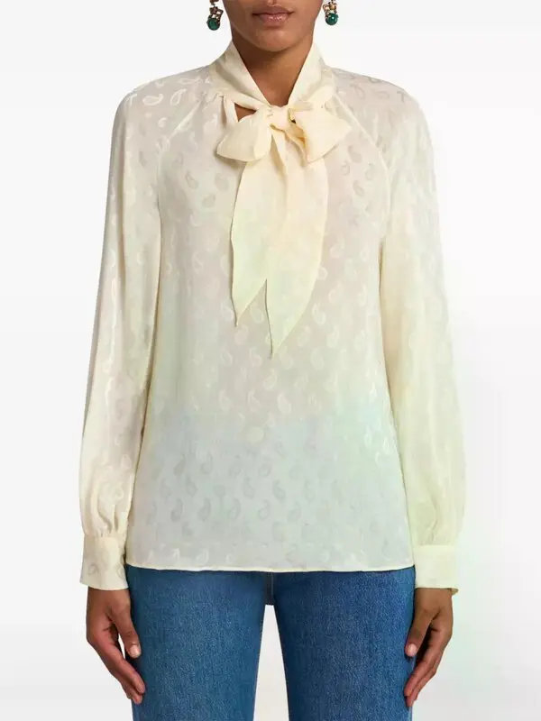 Etro Silk Jacquard Blouse - Neutrals