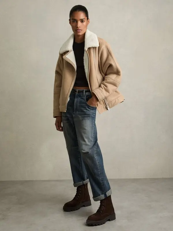 REISS Ellie Lace-up Boots