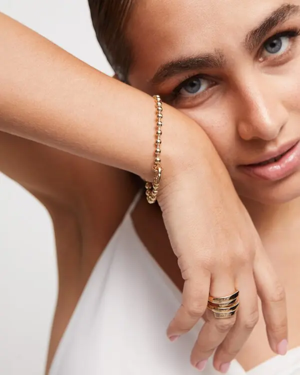 UNODE50 18k -plated Beaded Bracelet With Charm