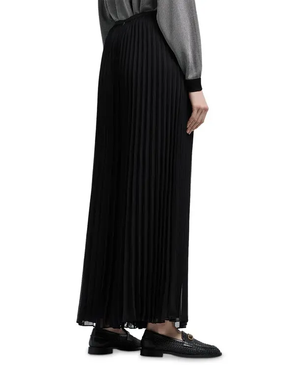 Emporio Armani Palazzo Plisse Techno Georgette Trousers