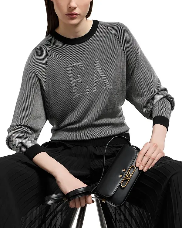 Emporio Armani Palazzo Plisse Techno Georgette Trousers