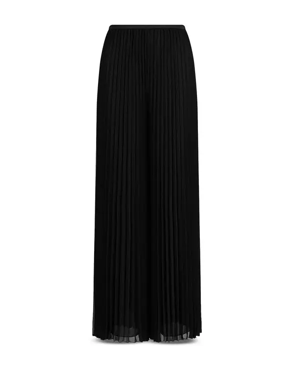 Emporio Armani Palazzo Plisse Techno Georgette Trousers