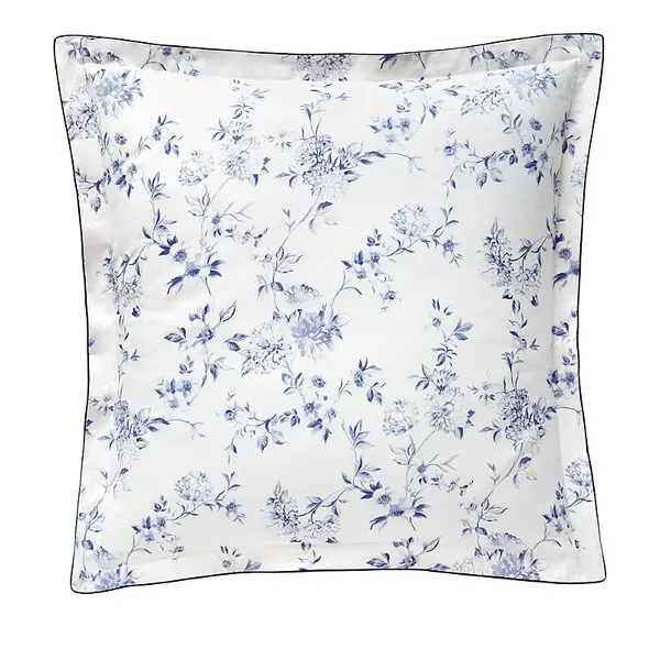 ANNE DE SOLENE Malacca Euro Sham - Blue On White