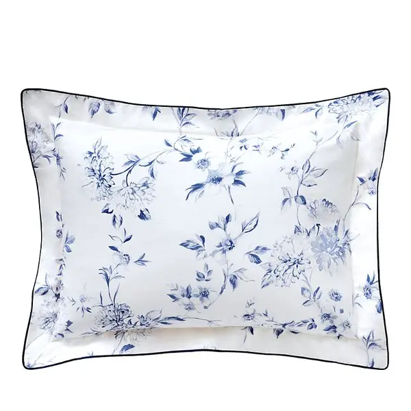 ANNE DE SOLENE Malacca Boudoir Sham - Blue On White