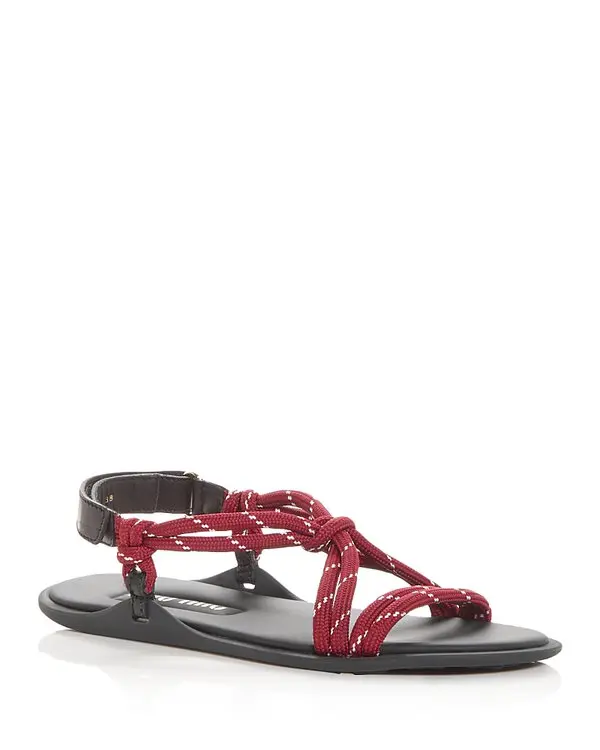Miu Miu Nastro Rope Sandals - Amaranto