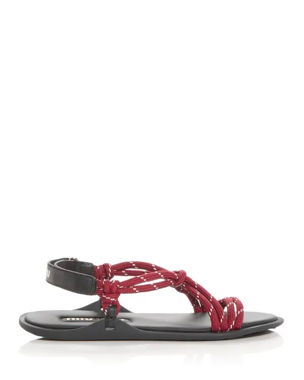 Miu Miu Nastro Rope Sandals - Amaranto