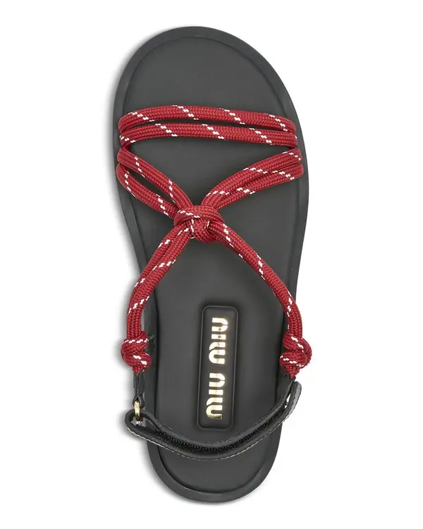 Miu Miu Nastro Rope Sandals - Amaranto