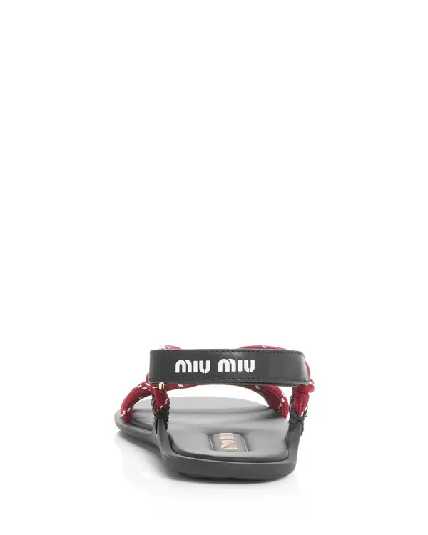 Miu Miu Nastro Rope Sandals - Amaranto