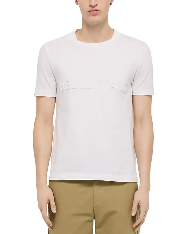 Helmut Lang Short Sleeve Embossed Logo Tee - Optic White