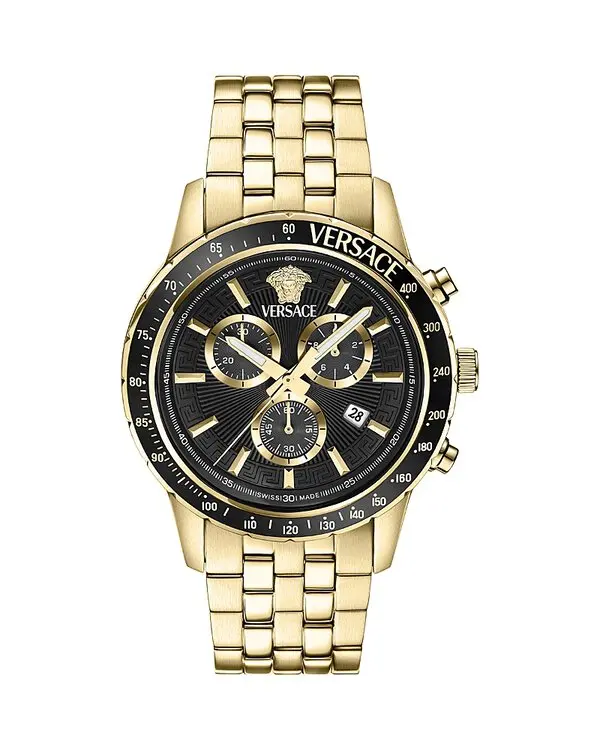 Versace Sport Chronograph Bracelet Watch 44mm - Black/gold