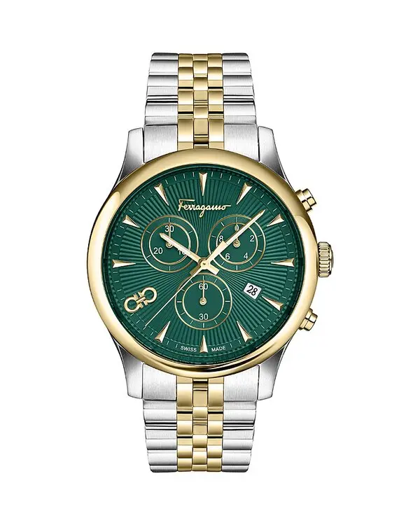 FERRAGAMO Duo Chronograph 42mm - Green/two Tone