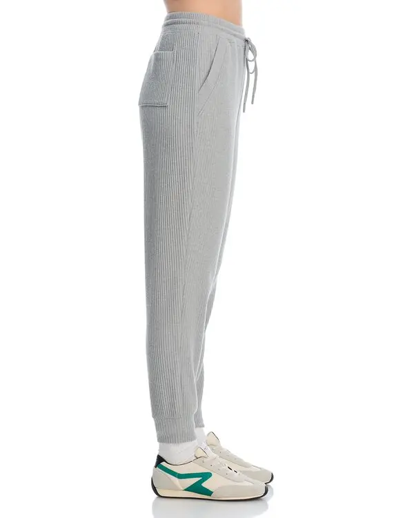 Aqua Brushed Rib Joggers - Heather Gray