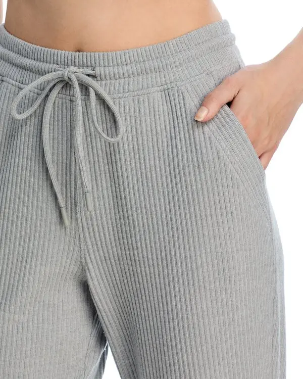 Aqua Brushed Rib Joggers - Heather Gray