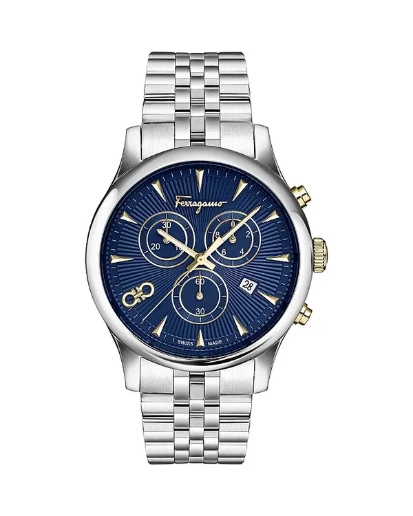 FERRAGAMO Duo Chronograph 42mm - Blue/silver