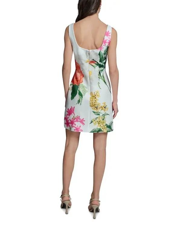 Karl Lagerfeld Paris Square Neck Sheath Dress - Soft White/ Camelia