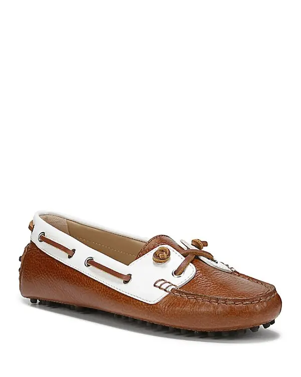 Veronica Beard Jia Boat Shoes - Whiskey/coconut