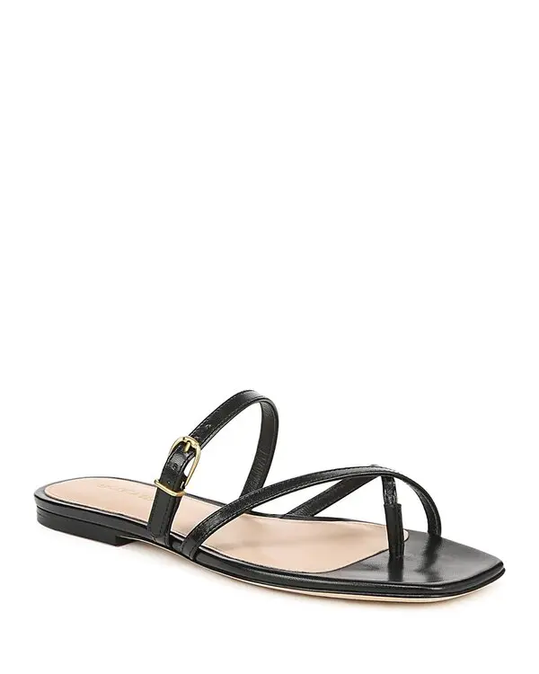 Veronica Beard Marthe Slide Flat Sandals - Black