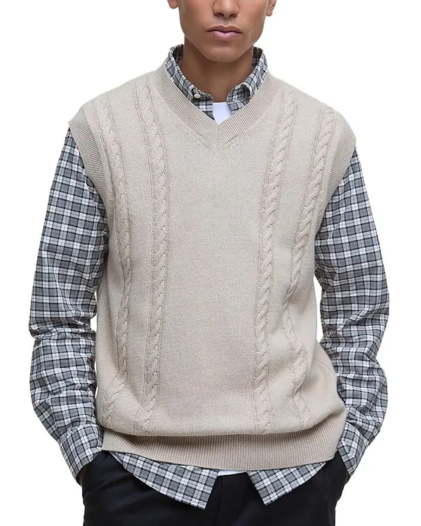 Barbour Regular Fit Knit Vest - Washed Stone