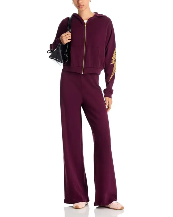 Aqua Melody Wide Leg Sweatpants - Cherry Lacquer