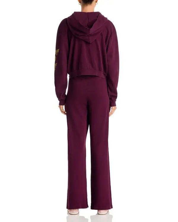 Aqua Melody Wide Leg Sweatpants - Cherry Lacquer
