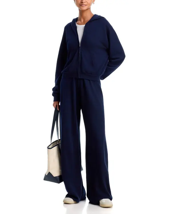 Aqua Melody Wide Leg Sweatpants - Navy