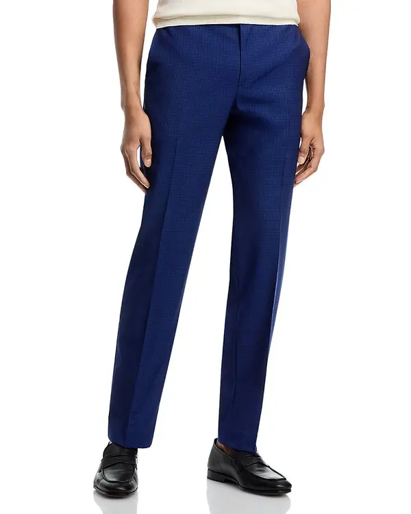 Theory Mayer Tonal Slim Fit Suit Pants In Tailoring Check - Navy