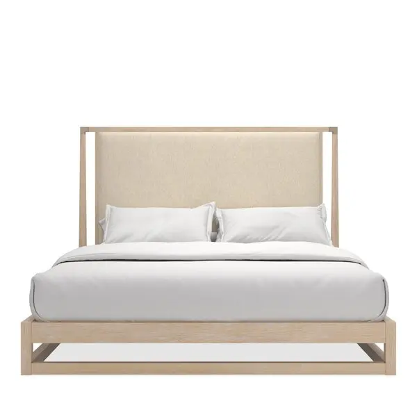 CARACOLE Classic Pinstripe Upholstered Light Bed, King