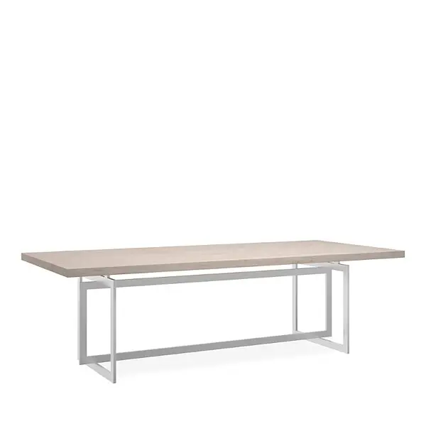 CARACOLE Wish You Were Dining Table - Chrome/creme Travertine