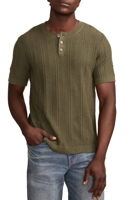 Lucky Brand Short Sleeve Henley Sweater