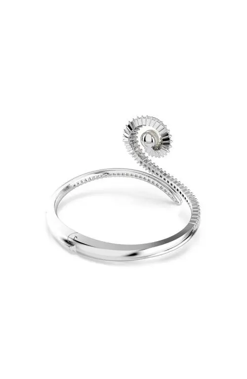 SWAROVSKI Treble Clef Bangle - White/ Silver