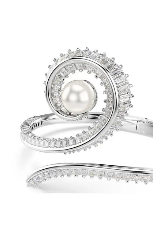 SWAROVSKI Treble Clef Bangle - White/ Silver