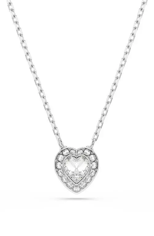 SWAROVSKI X Ariana Grande Angelic Heart Pendant Necklace - White/ Silver