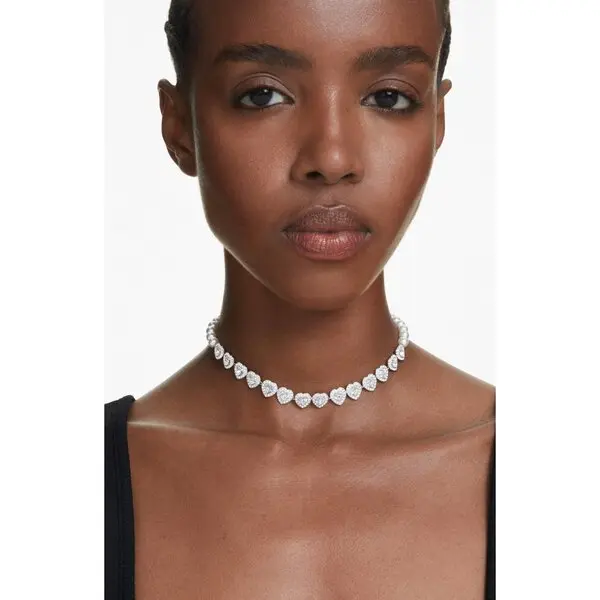 SWAROVSKI X Ariana Grande Angelic Choker Necklace - White/ Silver
