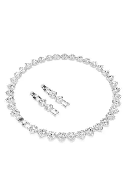 SWAROVSKI X Ariana Grande Angelic Heart Collar Necklace - White/silver