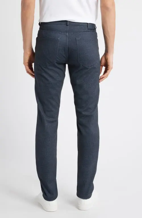 BRAX Chuck Hi-flex Houndstooth Five-pocket Pants - Navy