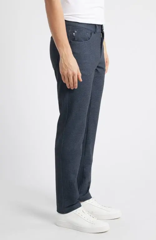 BRAX Chuck Hi-flex Houndstooth Five-pocket Pants - Navy