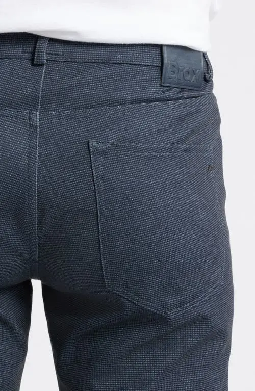 BRAX Chuck Hi-flex Houndstooth Five-pocket Pants - Navy