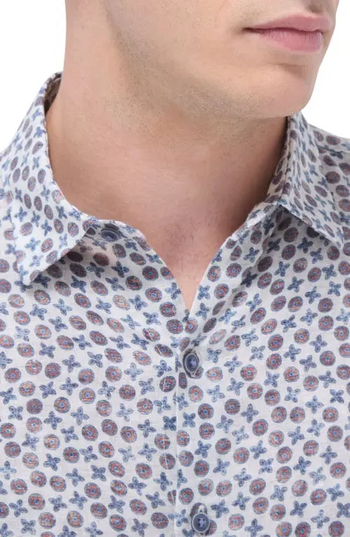 Bugatchi Julian Shaped Fit Linen Button-up Shirt - Sand