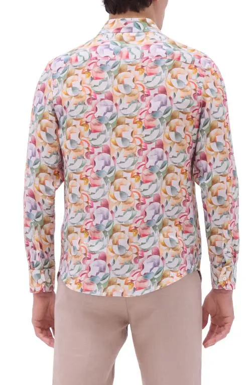 Bugatchi Julian Shaped Fit Linen Button-up Shirt - Sand