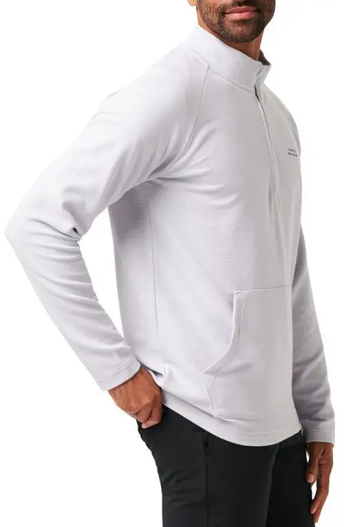 Travis Mathew Thermal Quarter Zip Pullover - Heather Light Grey