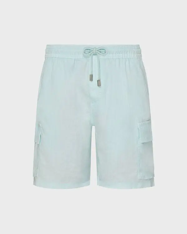 Vilebrequin Linen Cargo Bermuda Shorts - Blue