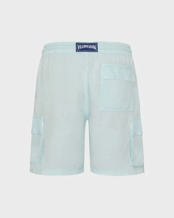 Vilebrequin Linen Cargo Bermuda Shorts - Blue
