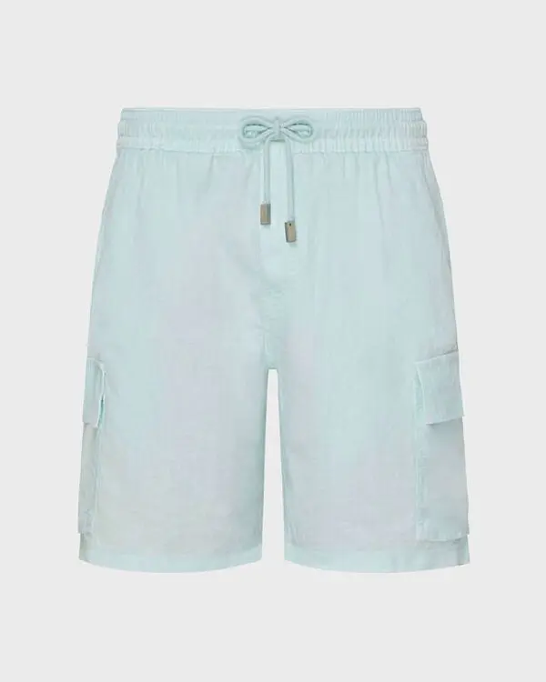 Vilebrequin Linen Cargo Bermuda Shorts - Blue